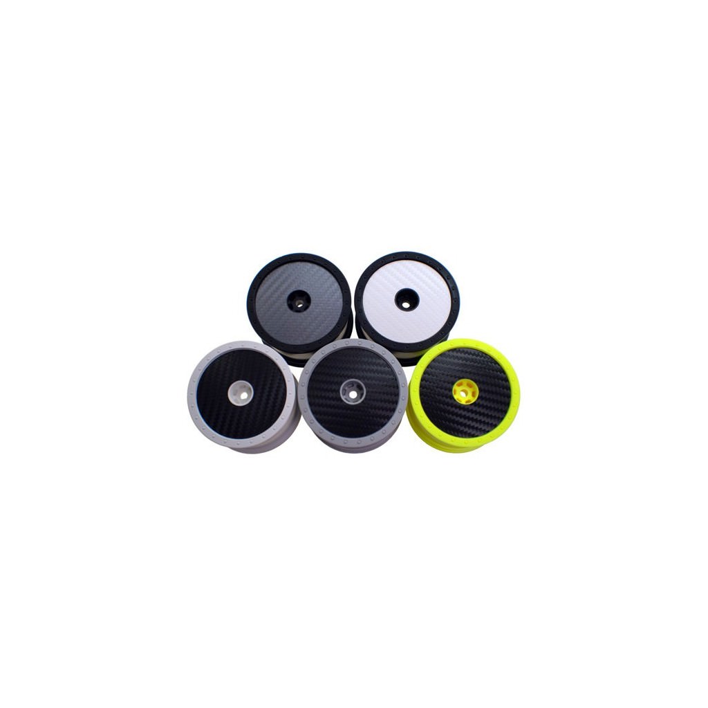 DER-SD8-CB De Racing Wheel sticker disk for 1/8 buggy Carbon Fiber Black